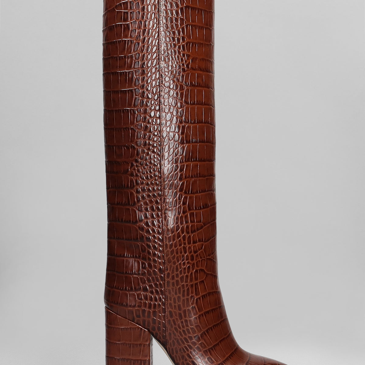 Anja High heels boots in brown leather – Deliberti