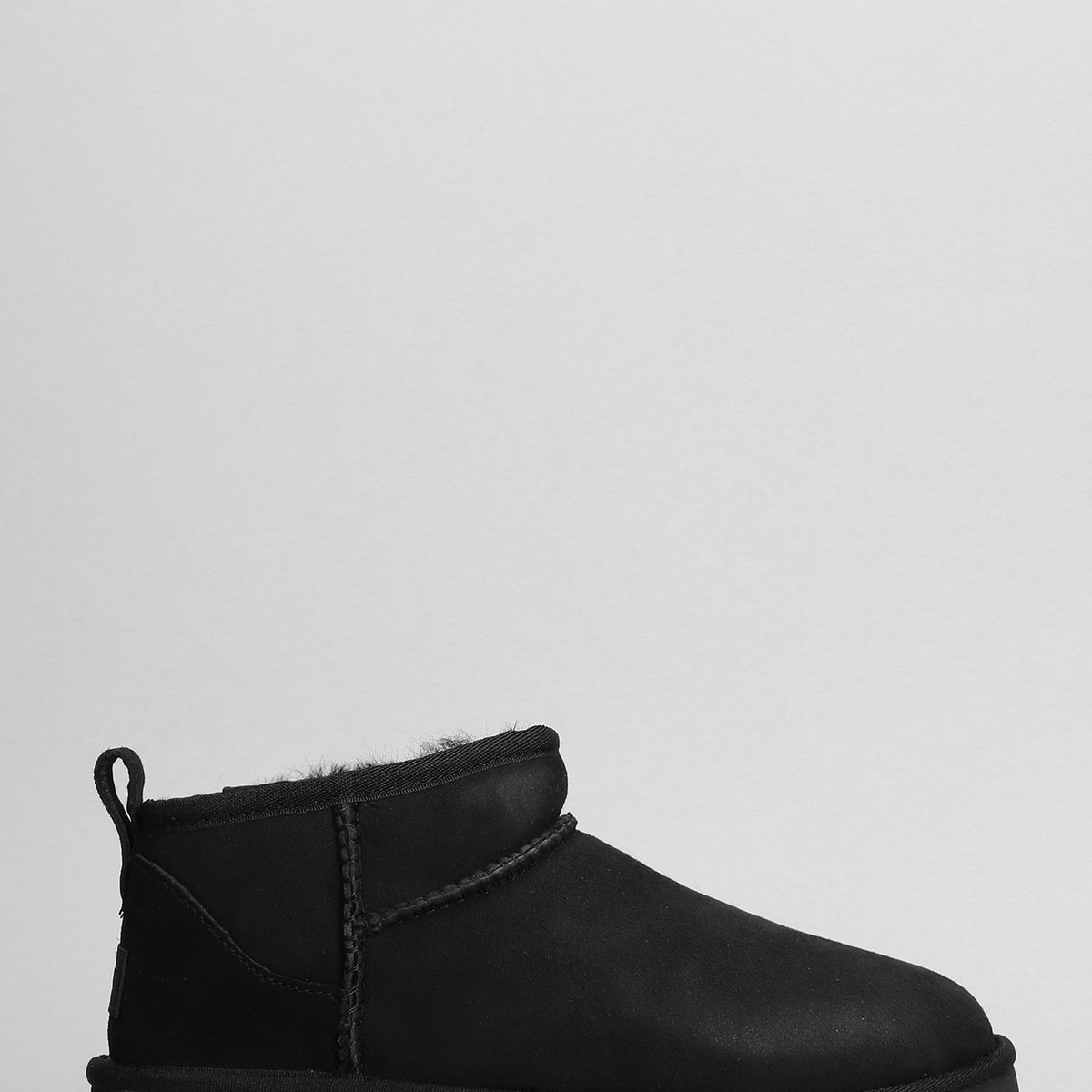 Classic Ultra Mini low heels Ankle boots in black suede – Deliberti