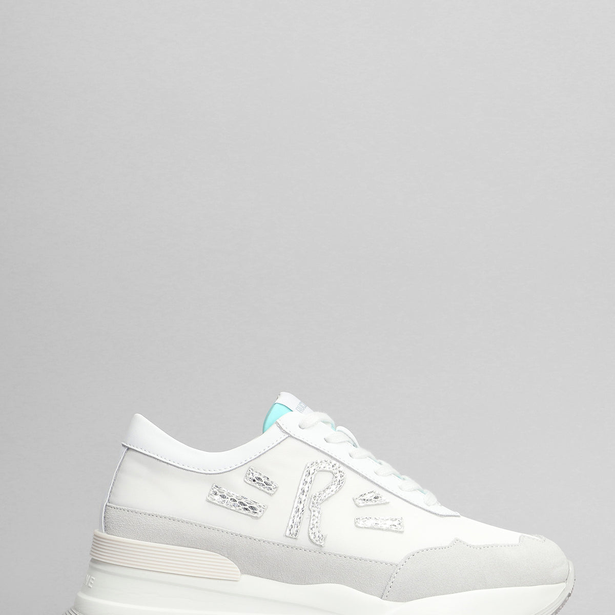 Aki Sneakers in white Suede and fabric – Deliberti