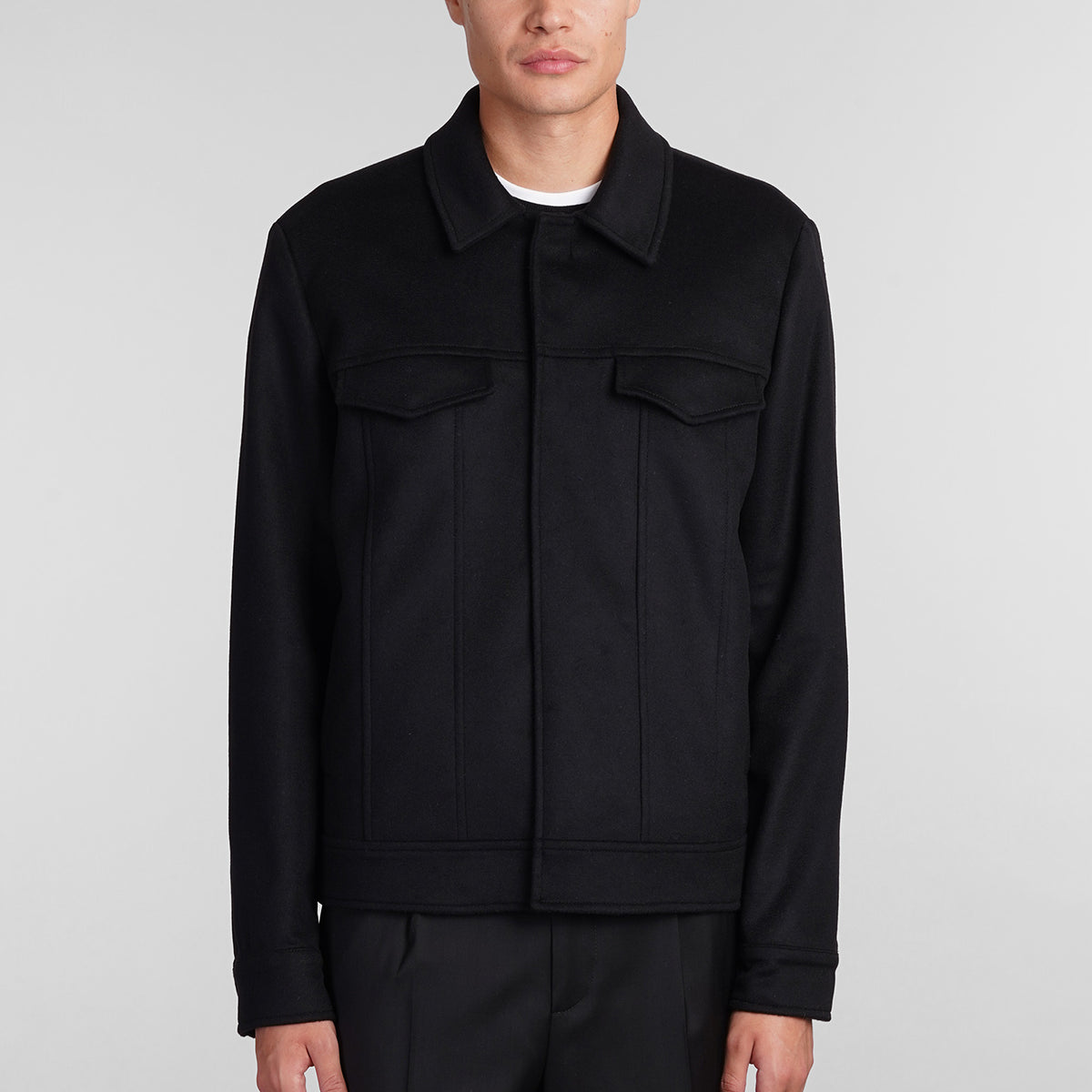 Dani Casual jacket in black wool – Deliberti