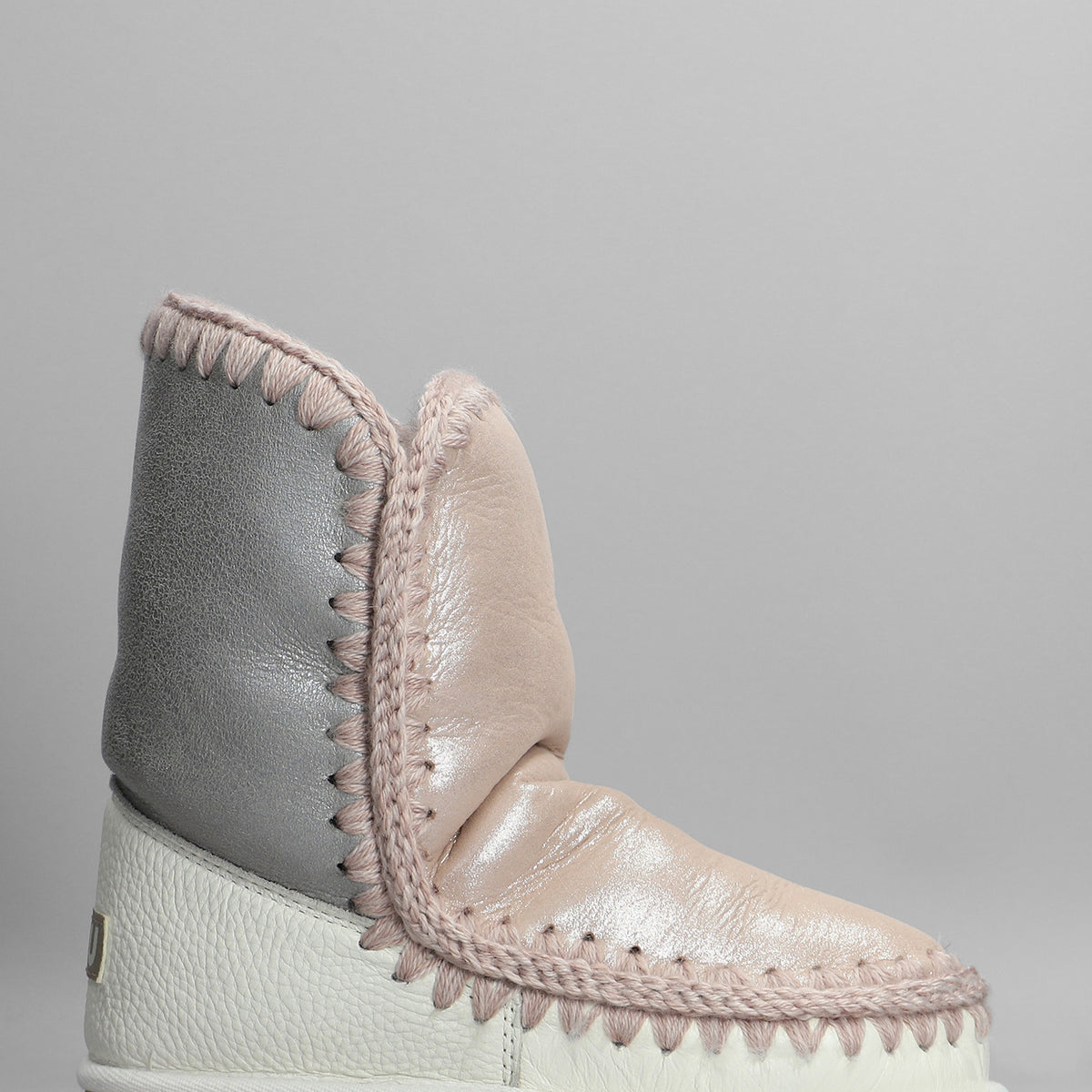 Eskimo 24 low heels Ankle boots in rose-pink leather – Deliberti