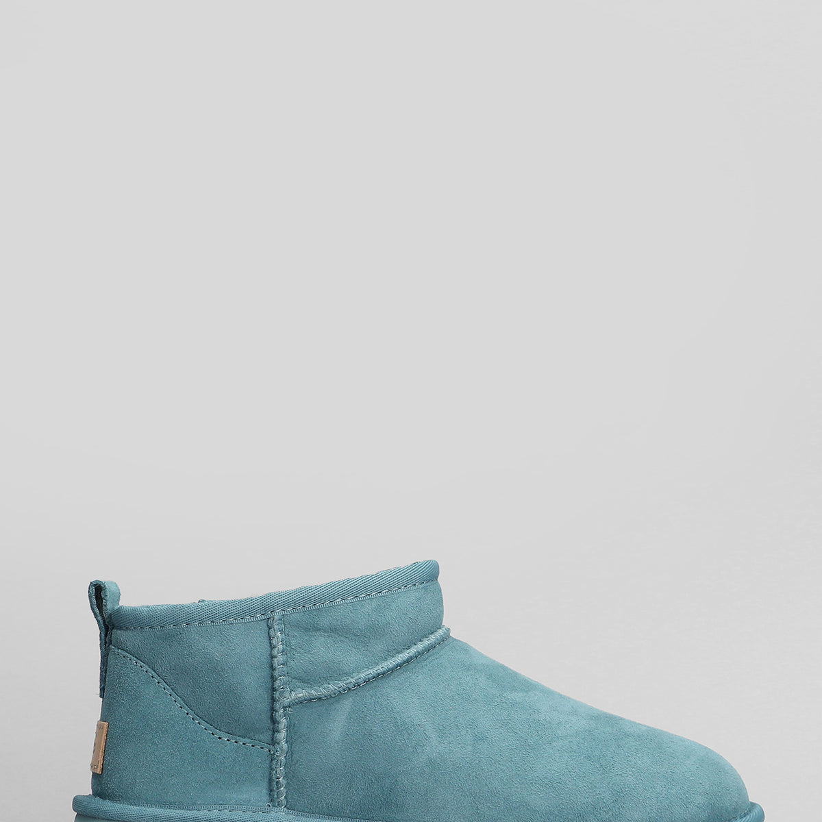 Classic Ultra Mini low heels Ankle boots in petroleum suede – Deliberti