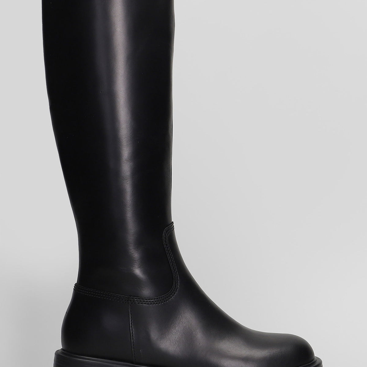 Dean High heels boots in black leather – Deliberti