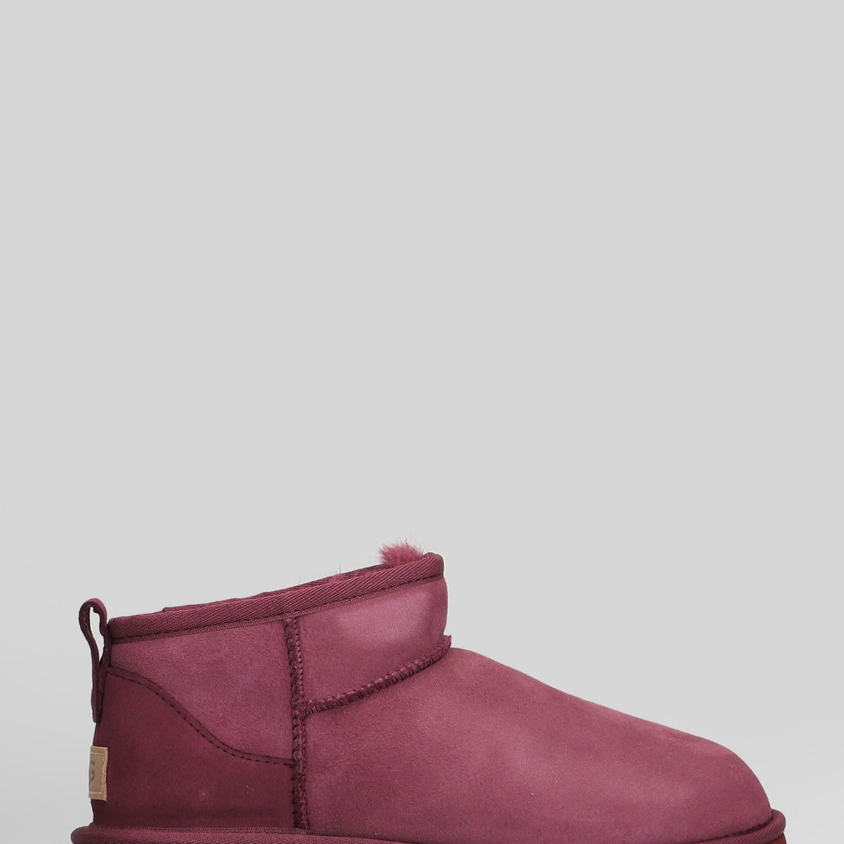 Classic Ultra Mini low heels Ankle boots in Viola suede – Deliberti