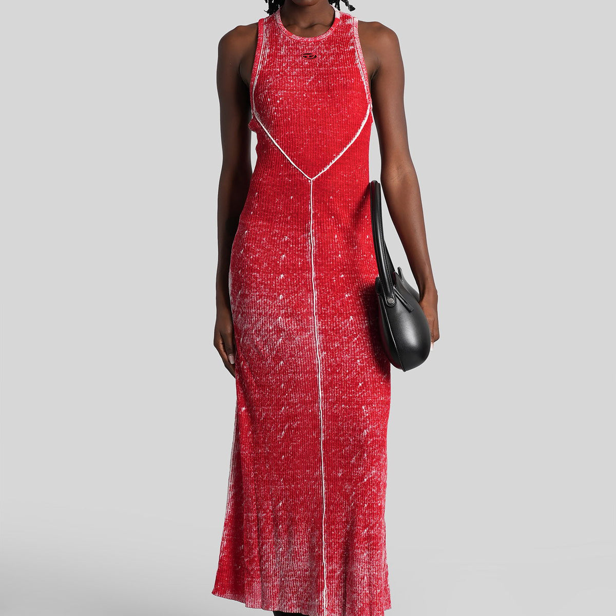 M-rab Long dress in red linen – Deliberti